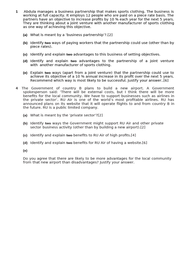 Year 10 and 9 Business | PDF