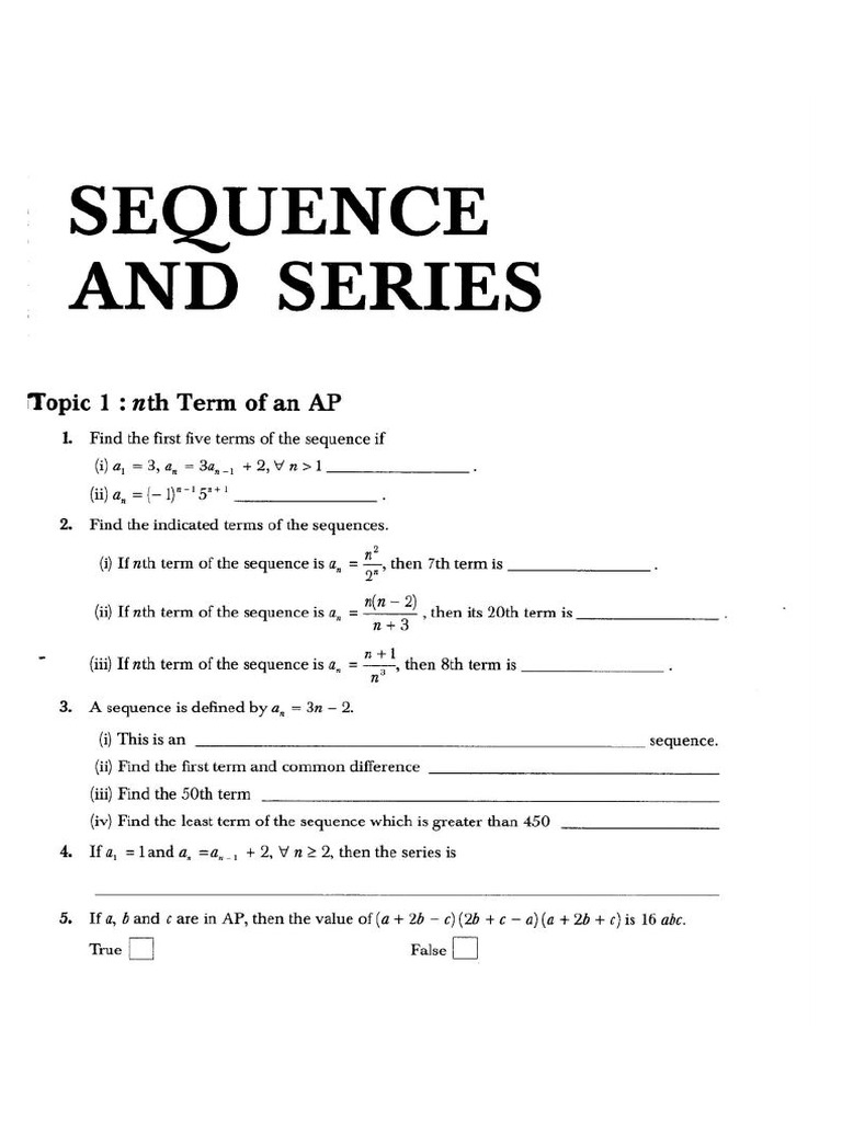 Sequences and Series | PDF