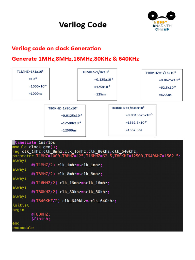 CLK Generation in Verilog | PDF