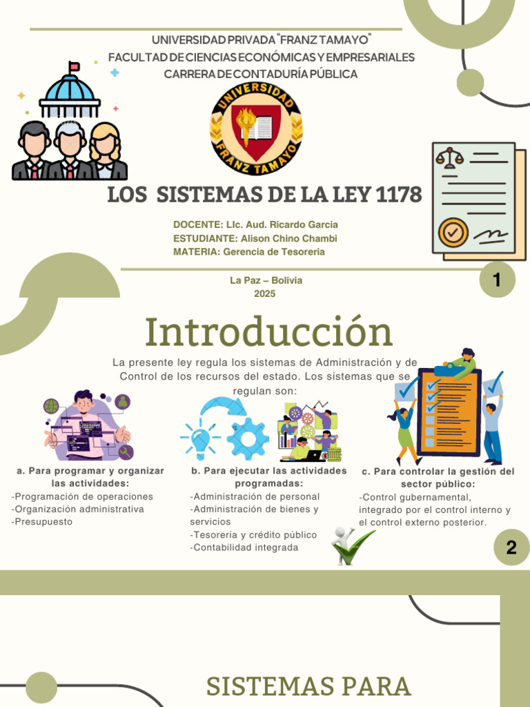 Los Sistemas de La Ley 1178 | PDF | Presupuesto | Business