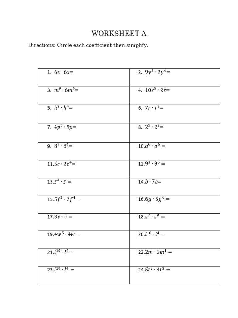 Worksheet A | PDF