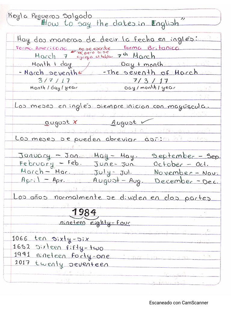 How To Say The Dates in English-K.P.S | PDF