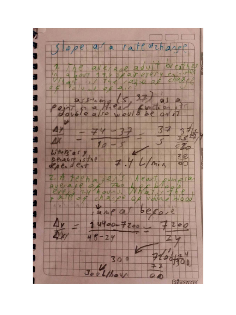 Slope As A Rate of Change Exercies | PDF