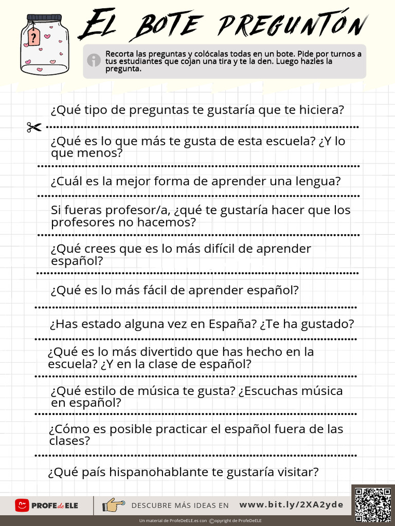 Actividades Presentacion - Primer Dia de Clase - El Bote Pregunton (v.1 ...