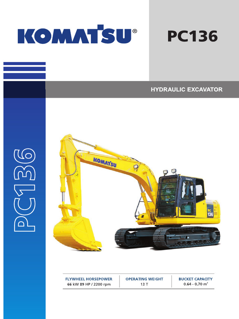 Komatsu PC136 Spec Sheet | PDF