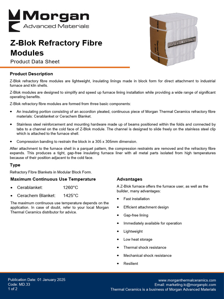 Z Blok Refractory Fibre Modules | PDF | Refractory | Building Materials
