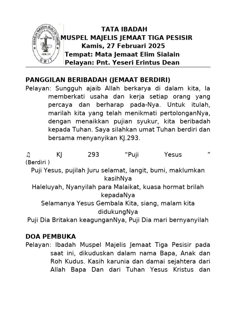 Tata Ibadah Muspel Feb 2025 | PDF