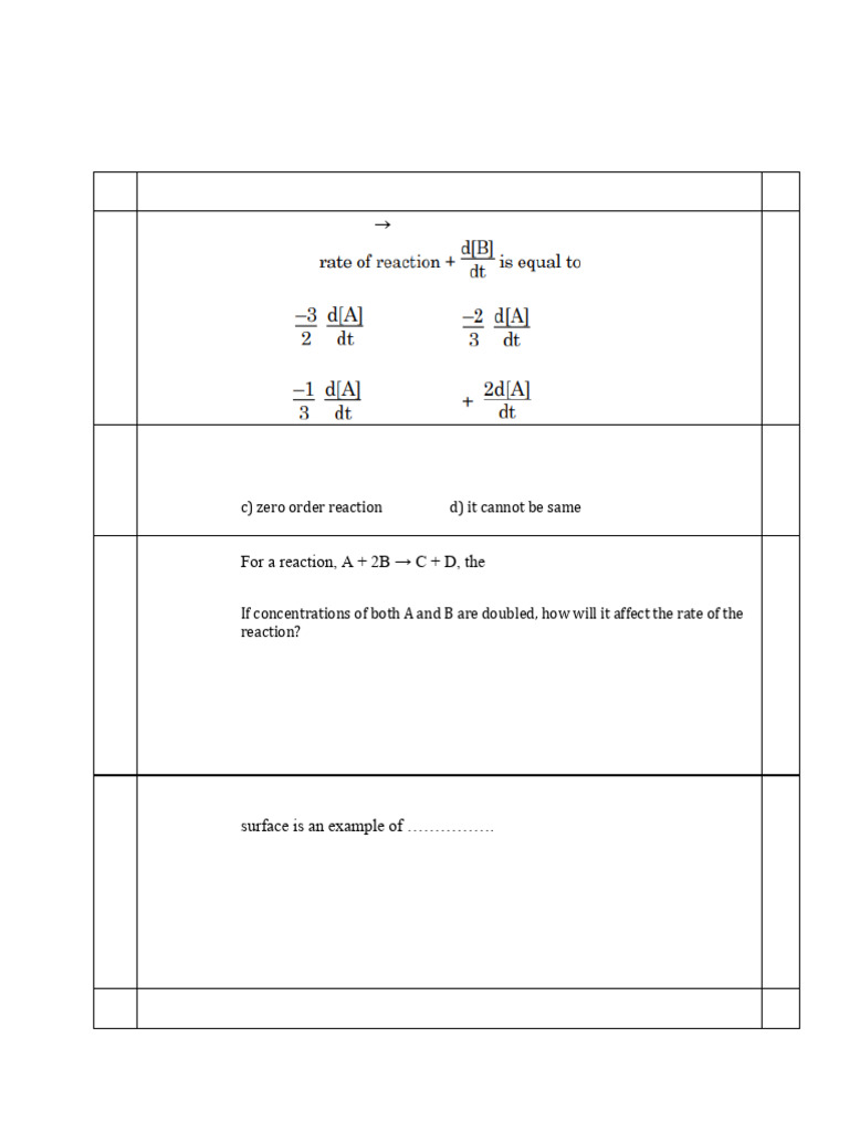 Chemical_kinetics R1 Worksheet (1) | PDF | Reaction Rate | Chemical ...