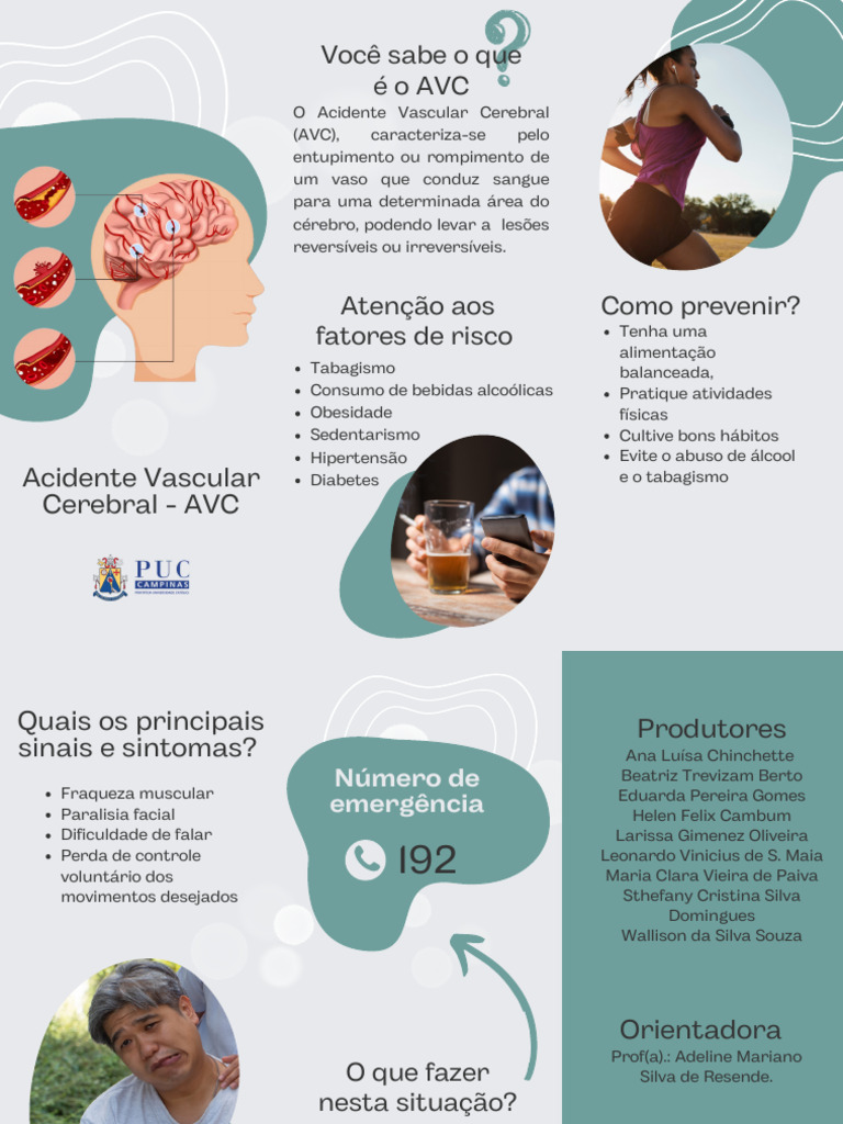 Folder Grupo 2 - Acidente Vascular Cerebral - AVC | PDF | AVC | Doenças ...