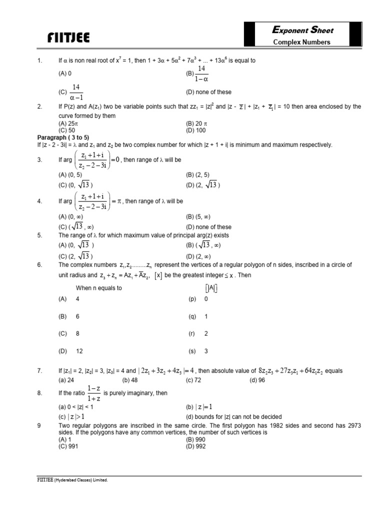 Complex No | PDF | Mathematical Analysis | Geometry
