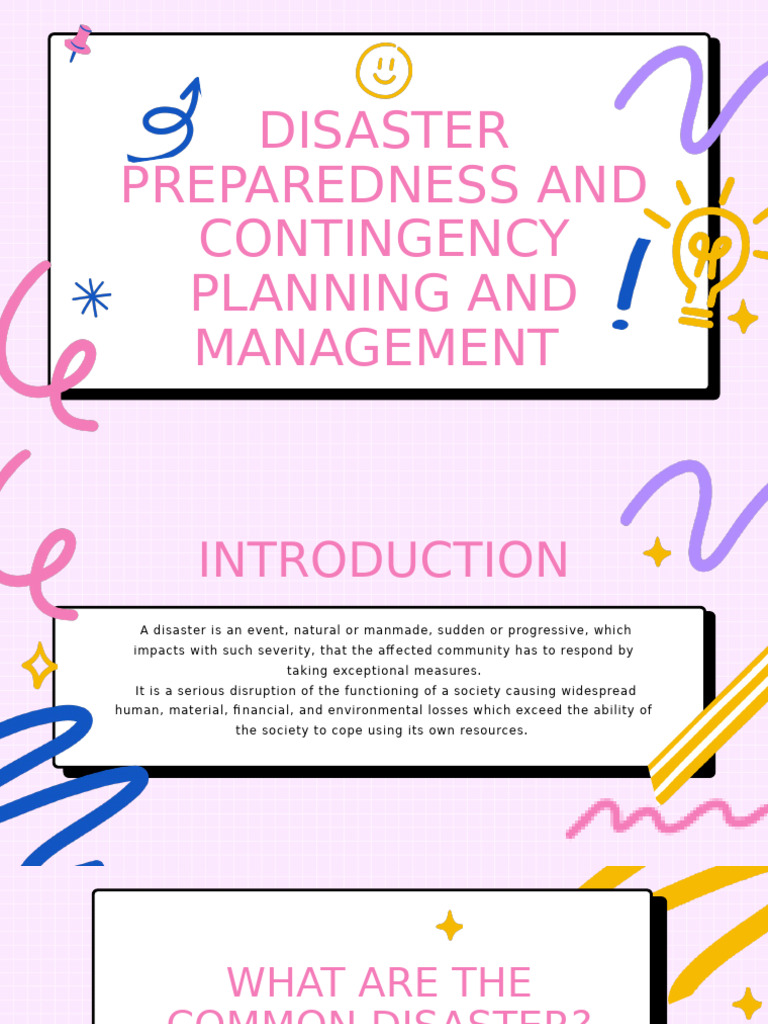 Disaster Preparedness and Contingency Planning and Management Cwats ...