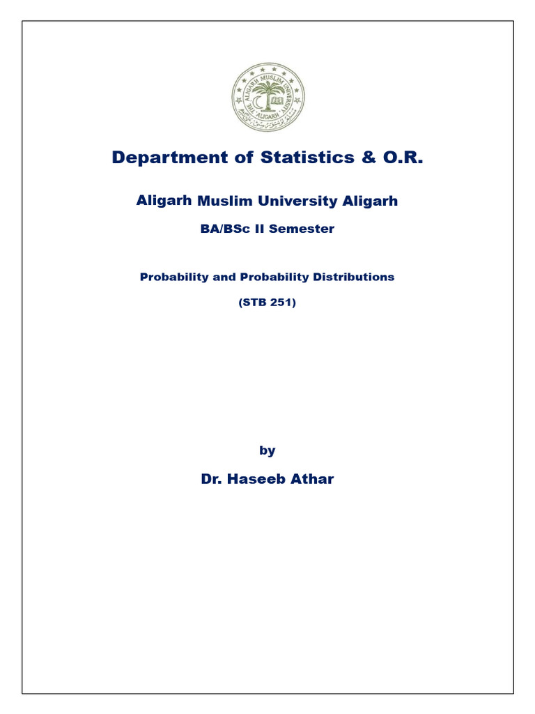 Unit 2a | PDF | Probability Distribution | Random Variable