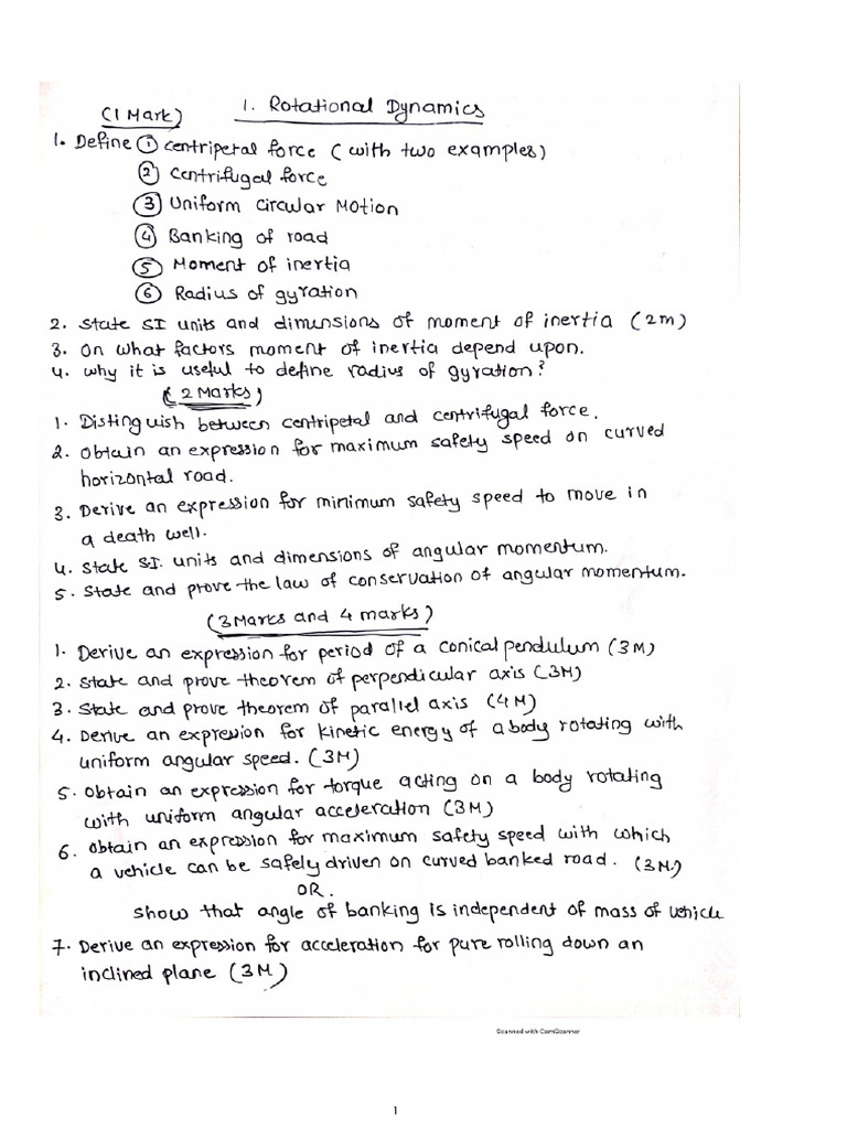 HSC 2025 Physics Important Questions | PDF