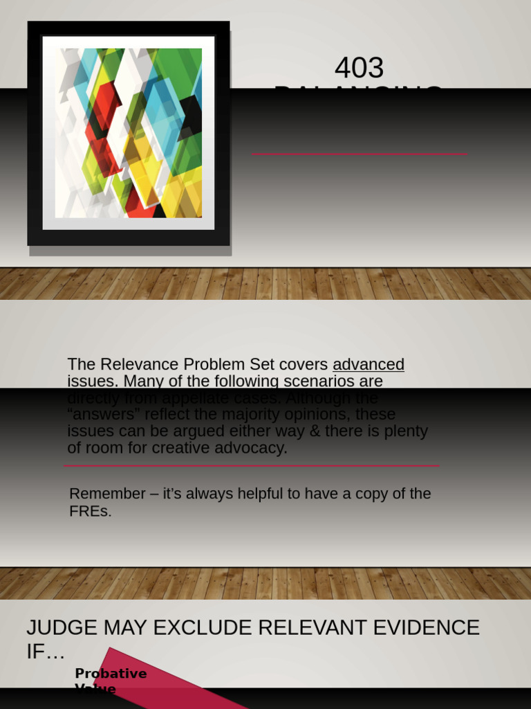 403 Balancing Problem Set | PDF | Relevance (Law) | Witness