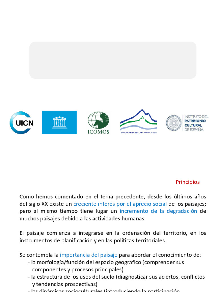 TP Tema 3 (3.2.1) Protección y Ordenación Principios y Marco Normativo | PDF | Paisaje | España