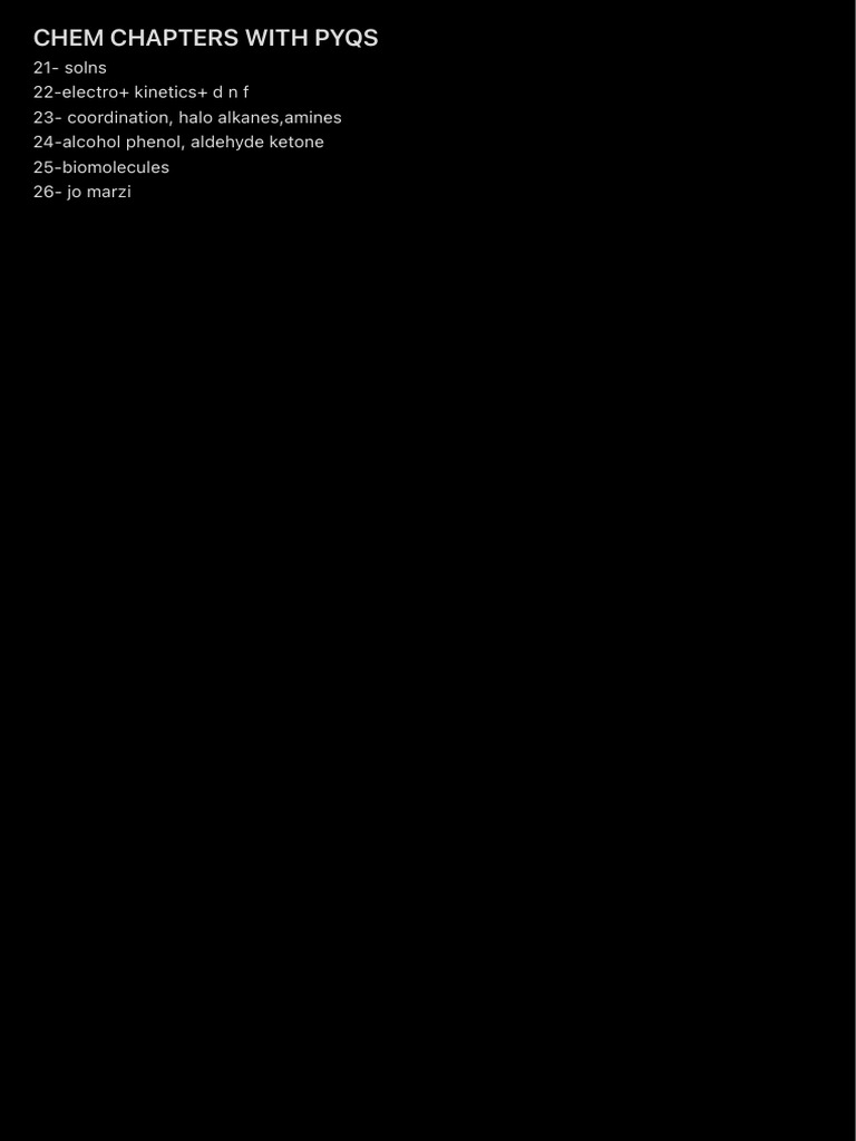 Chem Chapters With Pyqs | PDF
