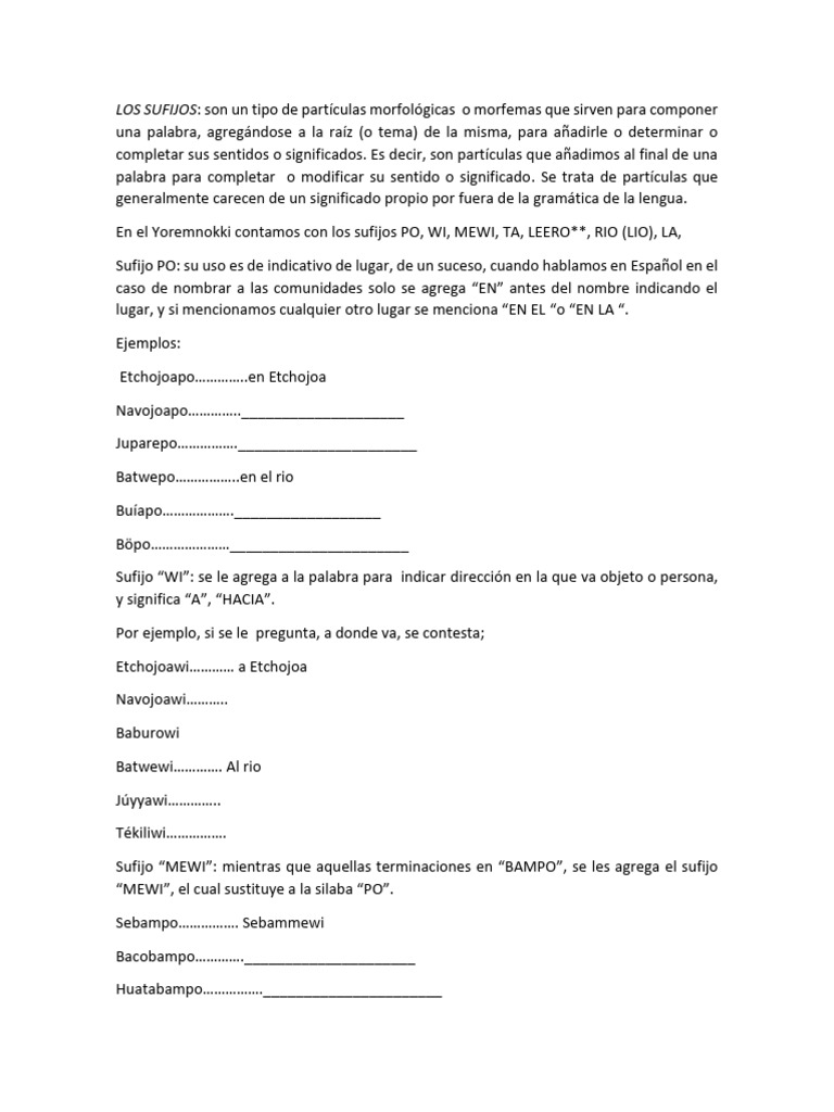 Los Sufijos | PDF