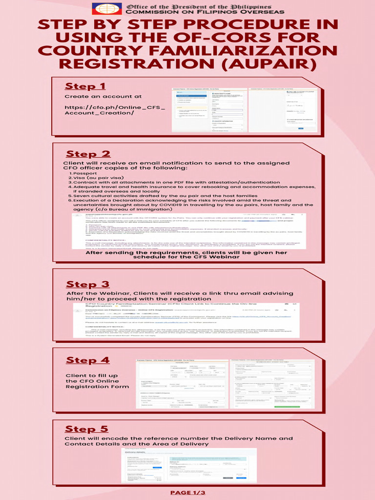 Step by Step Procedure in Using The OFCORS For Country Familiarizati | PDF