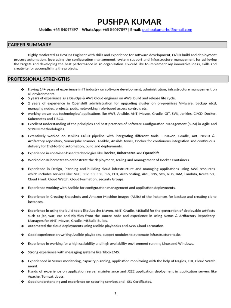 PushpaKumar_DevOps | PDF | Cloud Computing | Amazon Web Services