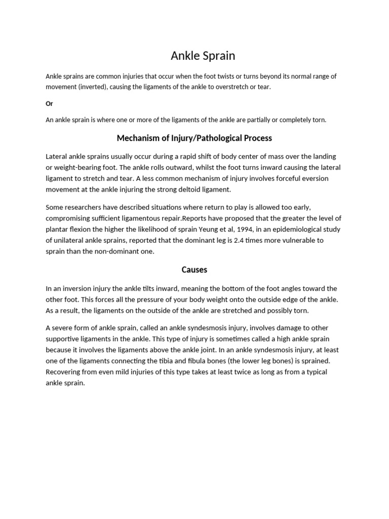 Ankle Sprain-WPS Office | PDF | Ankle | Balance (Ability)