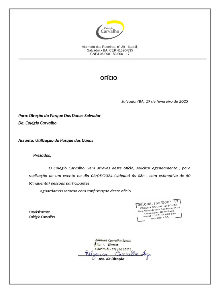 Ofício Matriz 2025 | PDF