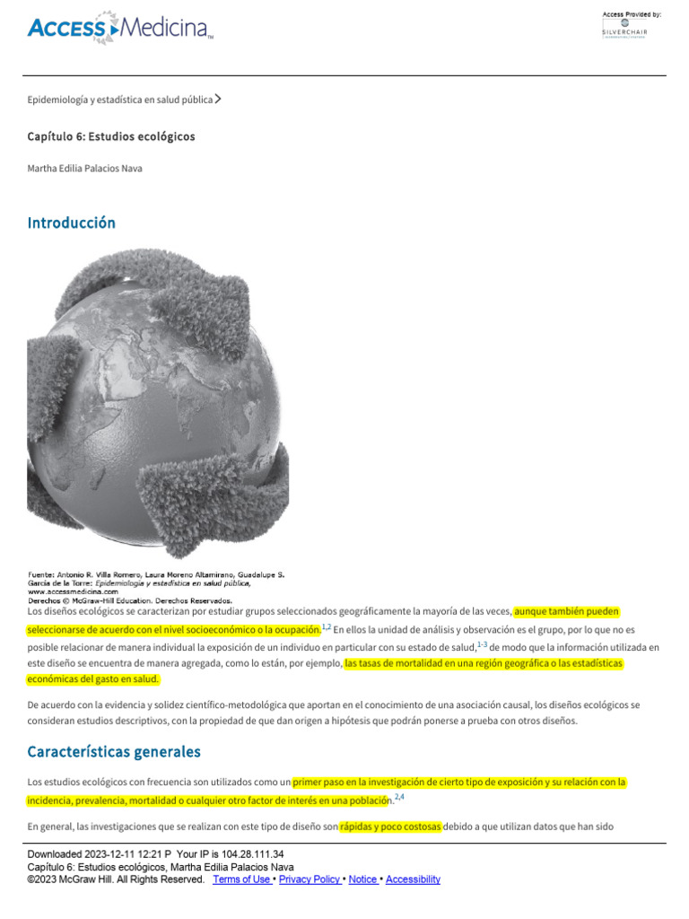 Estudios Ecológicos en Salud Pública | PDF | Epidemiología | Tasa de ...