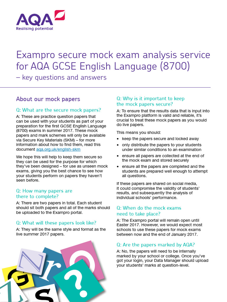 Aqa 8700 Qanda Mock Exampro | PDF | Evaluation Methods | Student ...