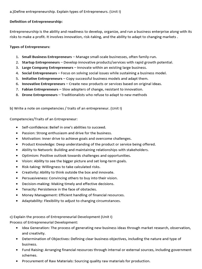 Types and Traits of Entrepreneurs Explained | PDF | Entrepreneurship ...