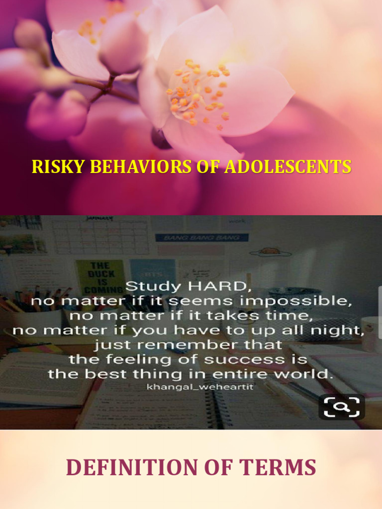 Risky Behaviors of Adolescents | PDF | Adolescence | Risk