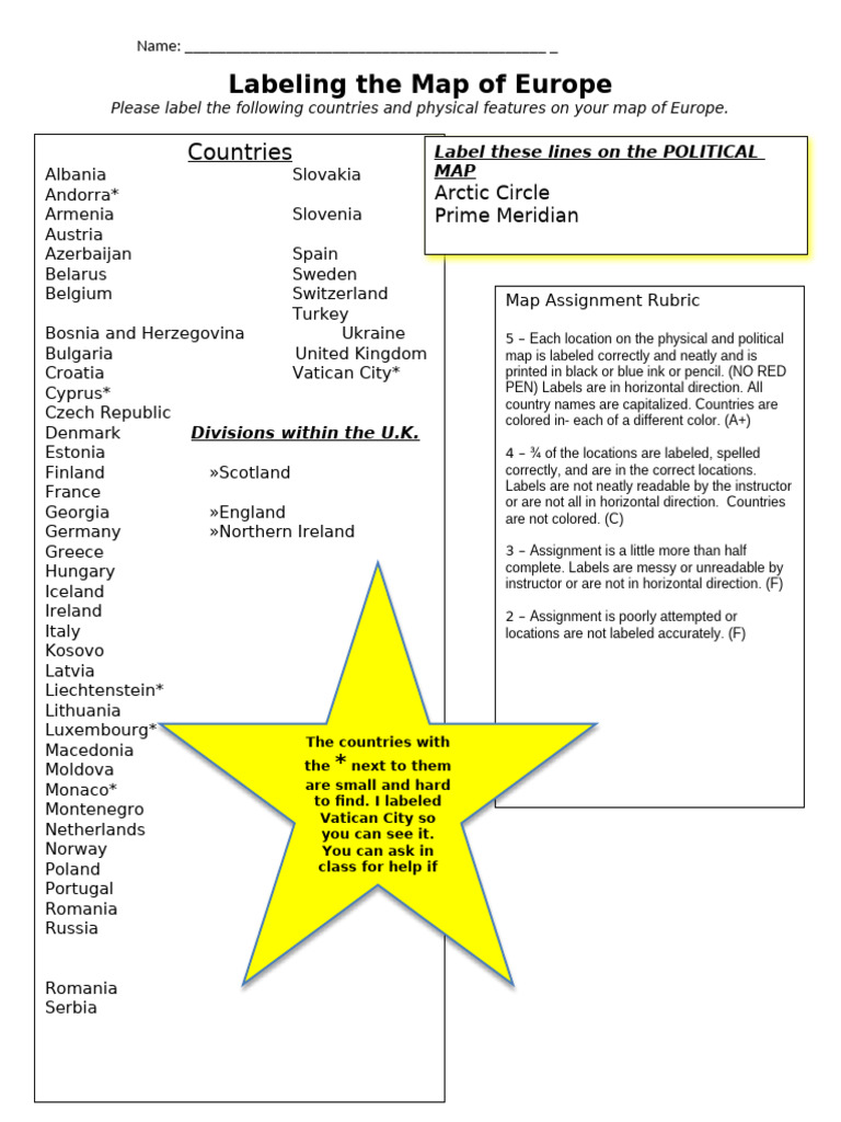 European Map Labeling Guide | PDF | National Association Football Teams ...