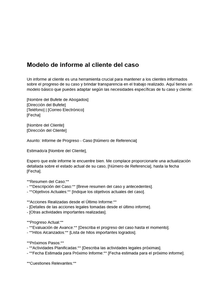 Modelo de Informe Mensual para El Cliente | PDF
