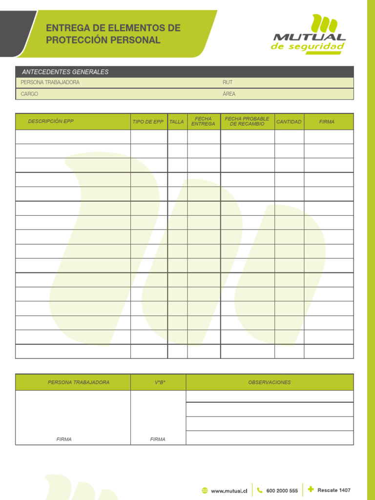 Registro Entrega Epp | PDF