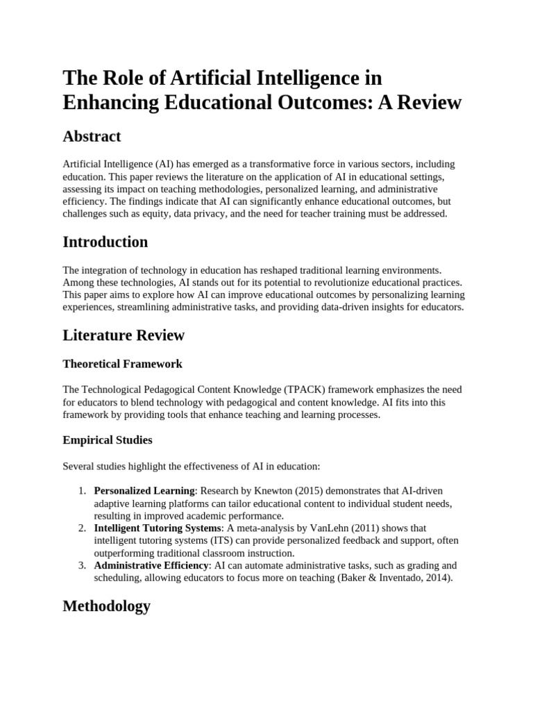 AI's Impact on Education Outcomes | PDF | Artificial Intelligence ...