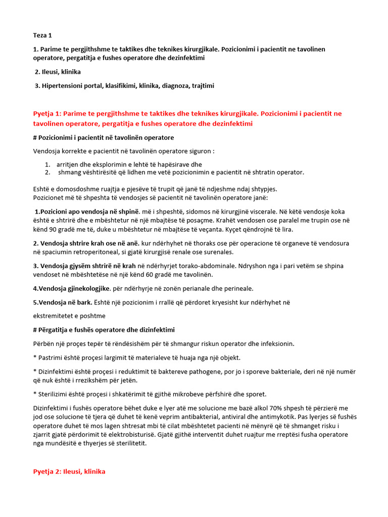 Teza 1-16 Kirurgji Speciale | PDF