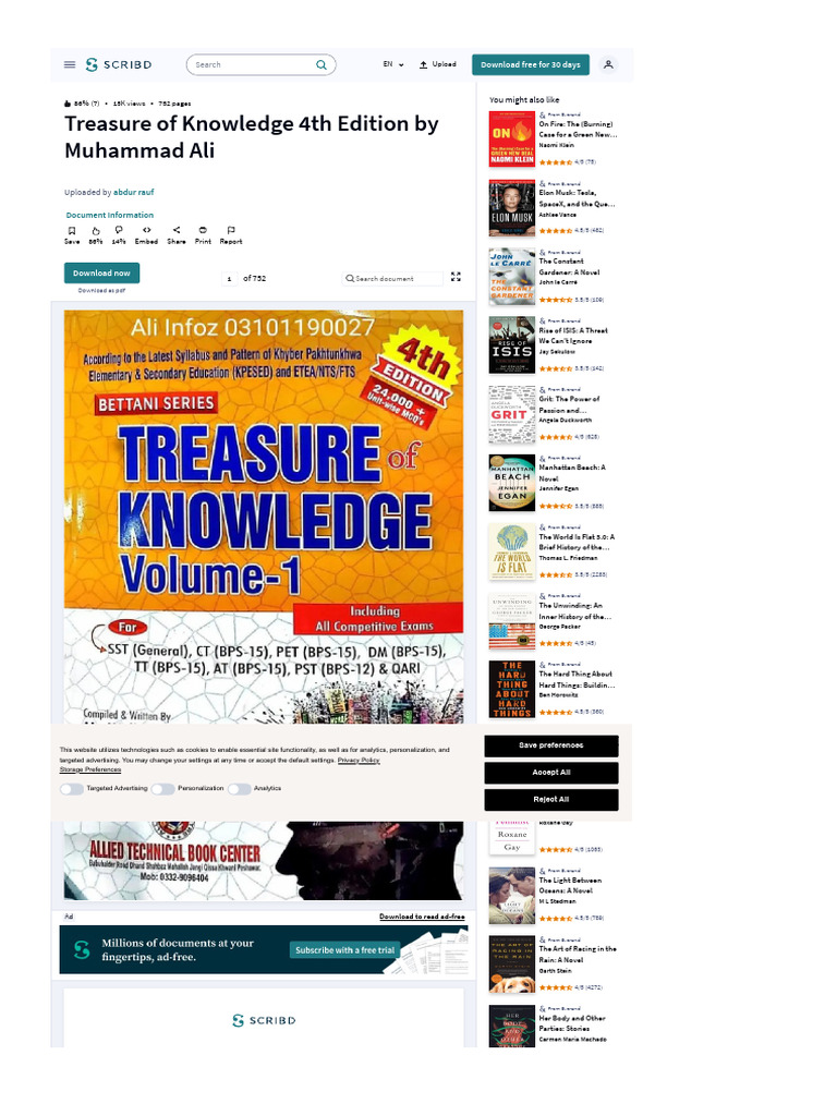 WWW Scribd Com Document 776584654 Treasure of Knowledge 4th Edition by ...