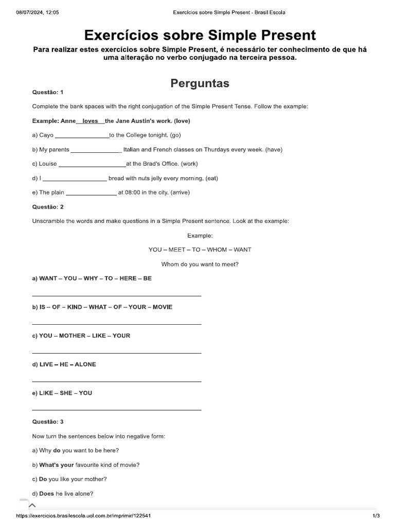 Do e Does | PDF