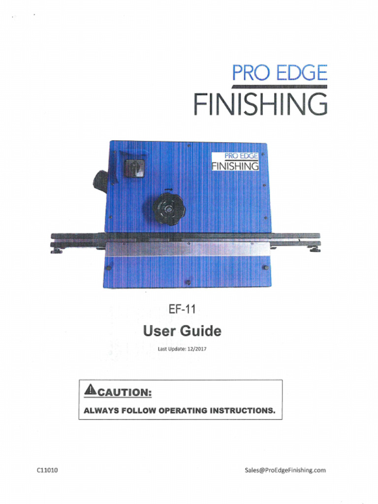 Pro Edge Finisher Manual | PDF