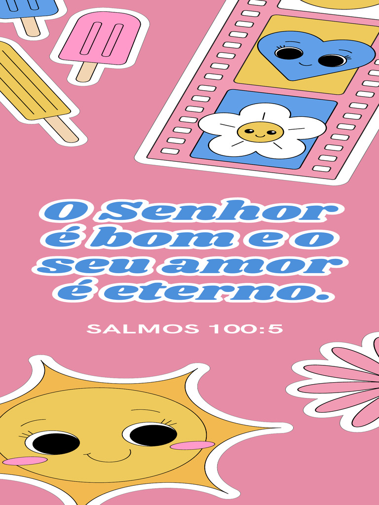 Marcador de Página Versículo O Senhor É Bom Ilustrado Rosa | PDF