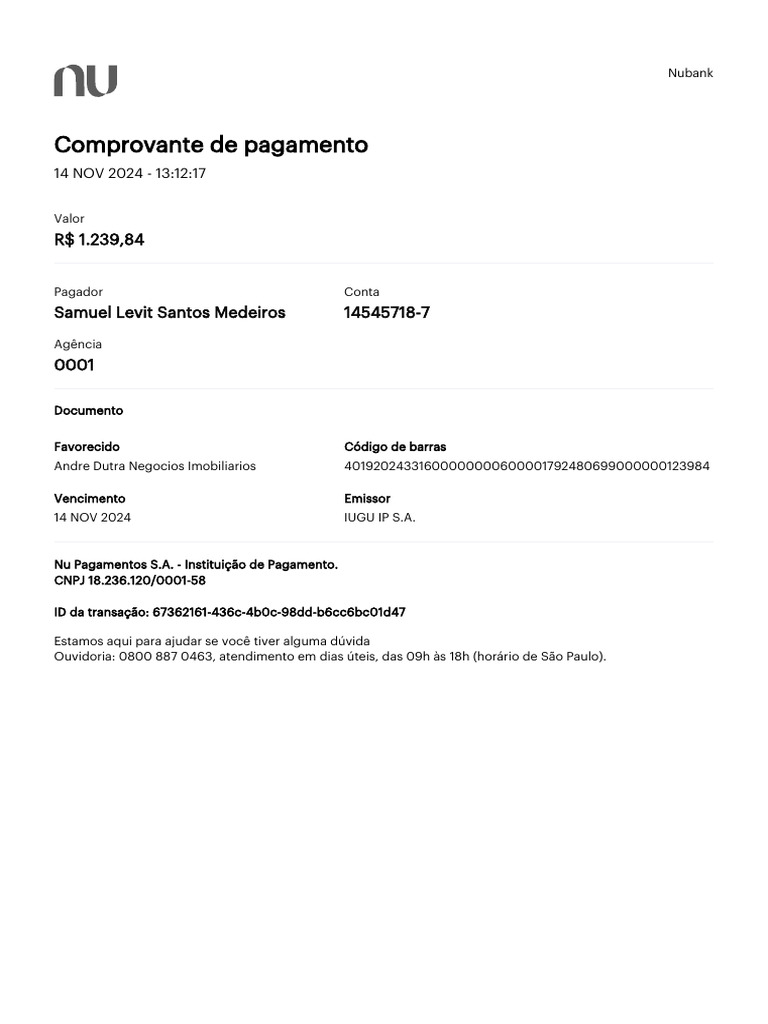 Comprovante Nubank 09-12-2024 | PDF
