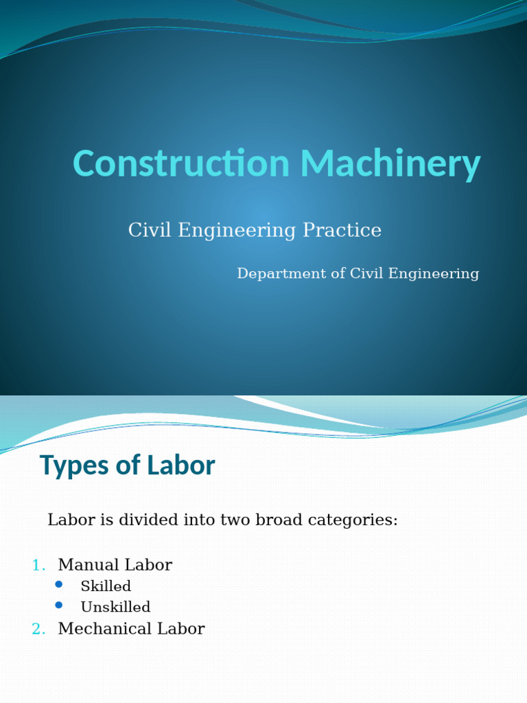 Construction Machinery | PDF | Crane (Machine) | Labour Economics