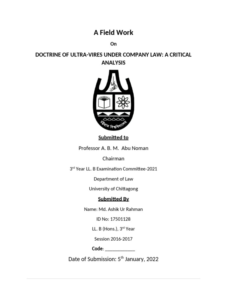 A Field Work | PDF | Limited Liability Partnership | Legal Liability