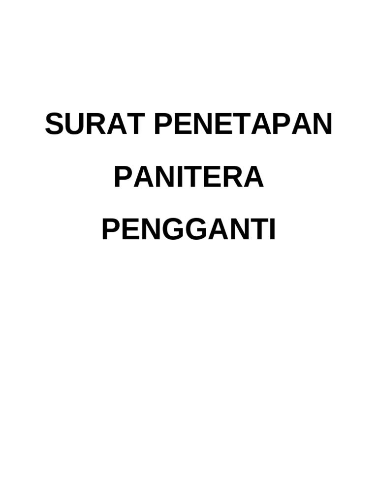 7. SURAT PENETAPAN PANITERA PENGGANTI | PDF
