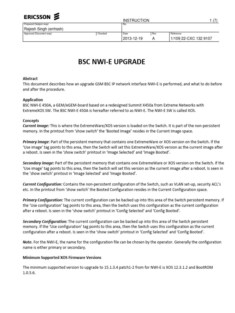 BSC NWI Upgrade Instruction | PDF | Booting | File Transfer Protocol