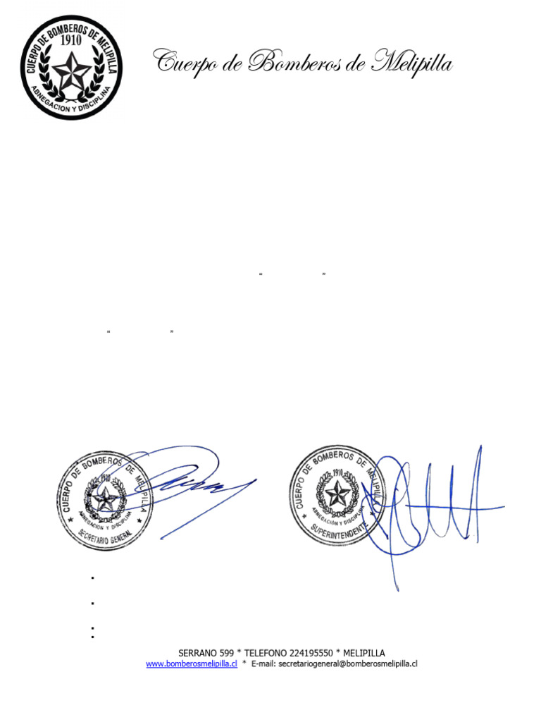 Oficio 034-Acuerdo de Directorio - RE - HDG - 5a Cía. | PDF
