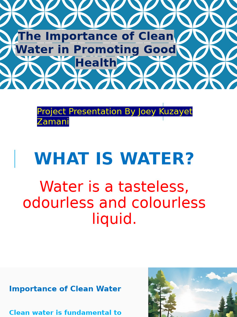 The Importance of Clean Water in Promoting Good Health | PDF | Drinking ...