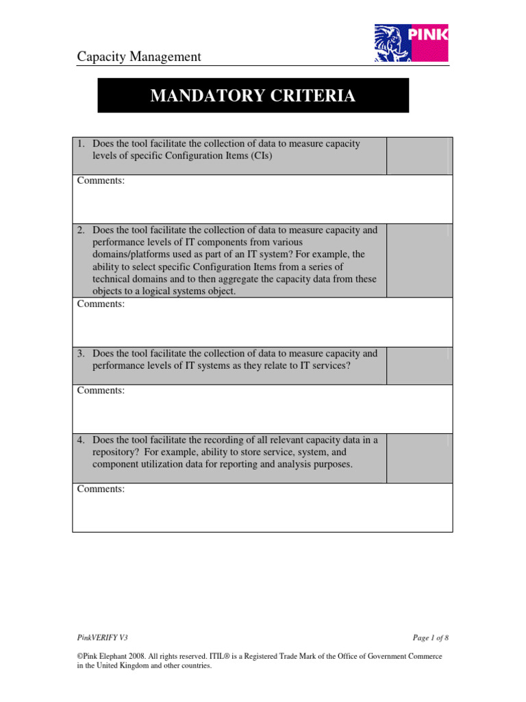 PinkVerify Capacity Management Tool Requirements | PDF | Databases ...