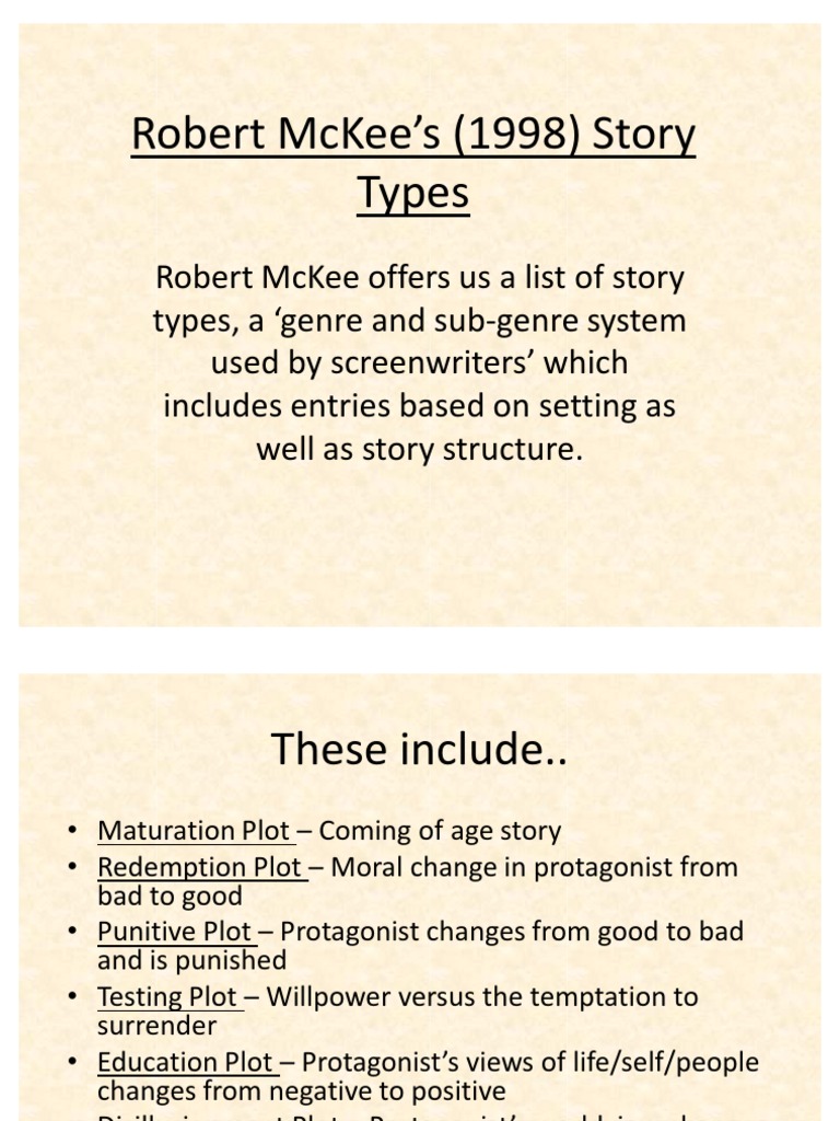 Robert McKee's (1998) Story Types | PDF