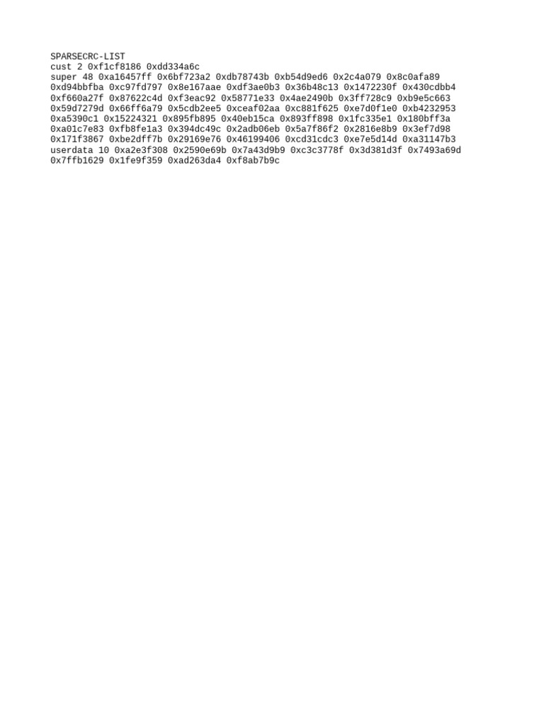 Sparse Crc List | PDF