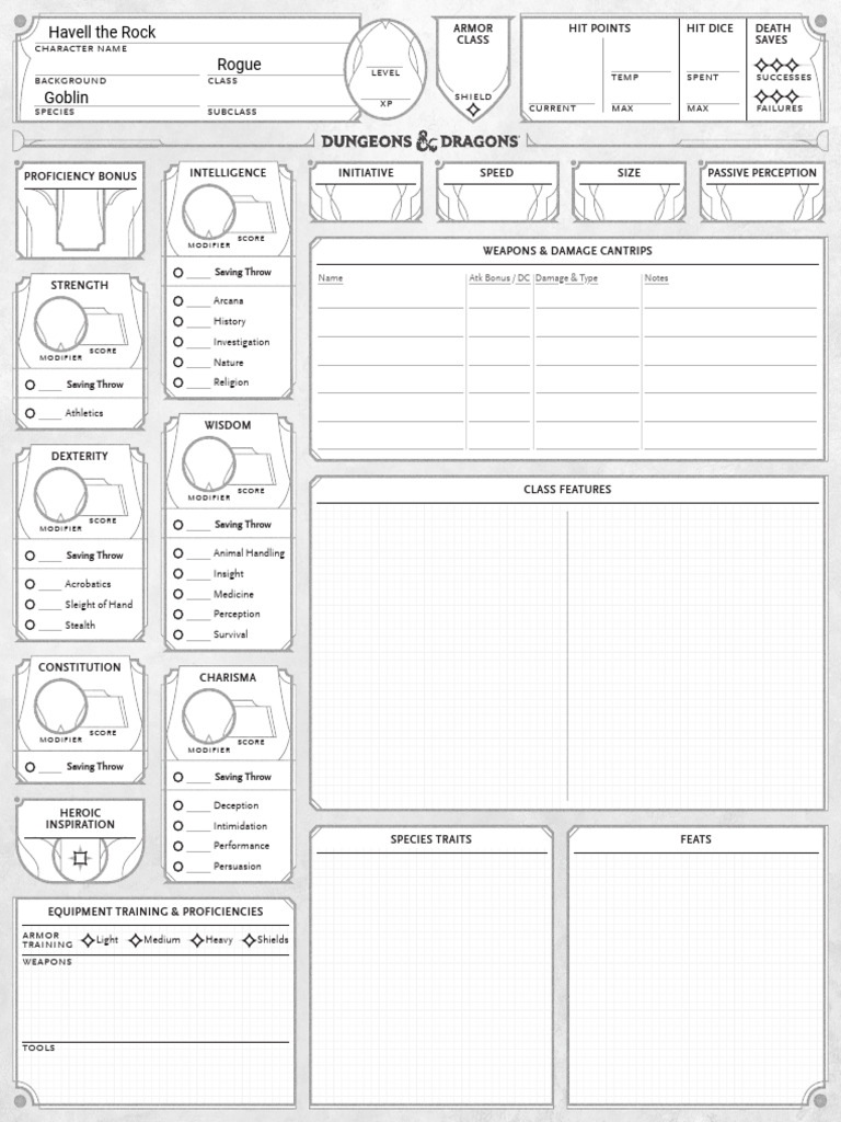 D&D 2024 Character Sheet Template | PDF | Dungeons & Dragons | D20 System