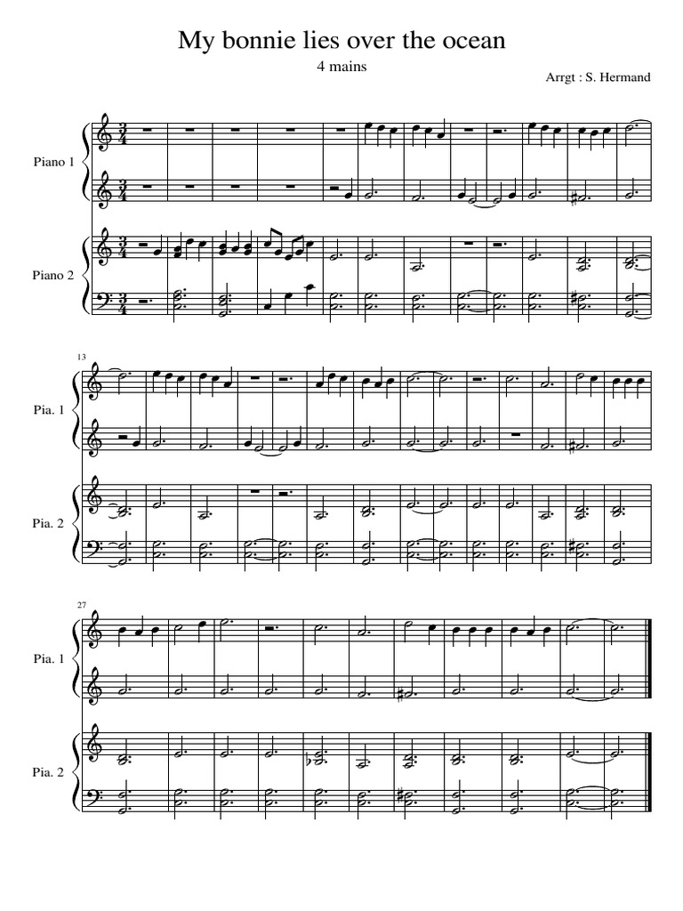 My Bonnie Piano Sheet Music | PDF